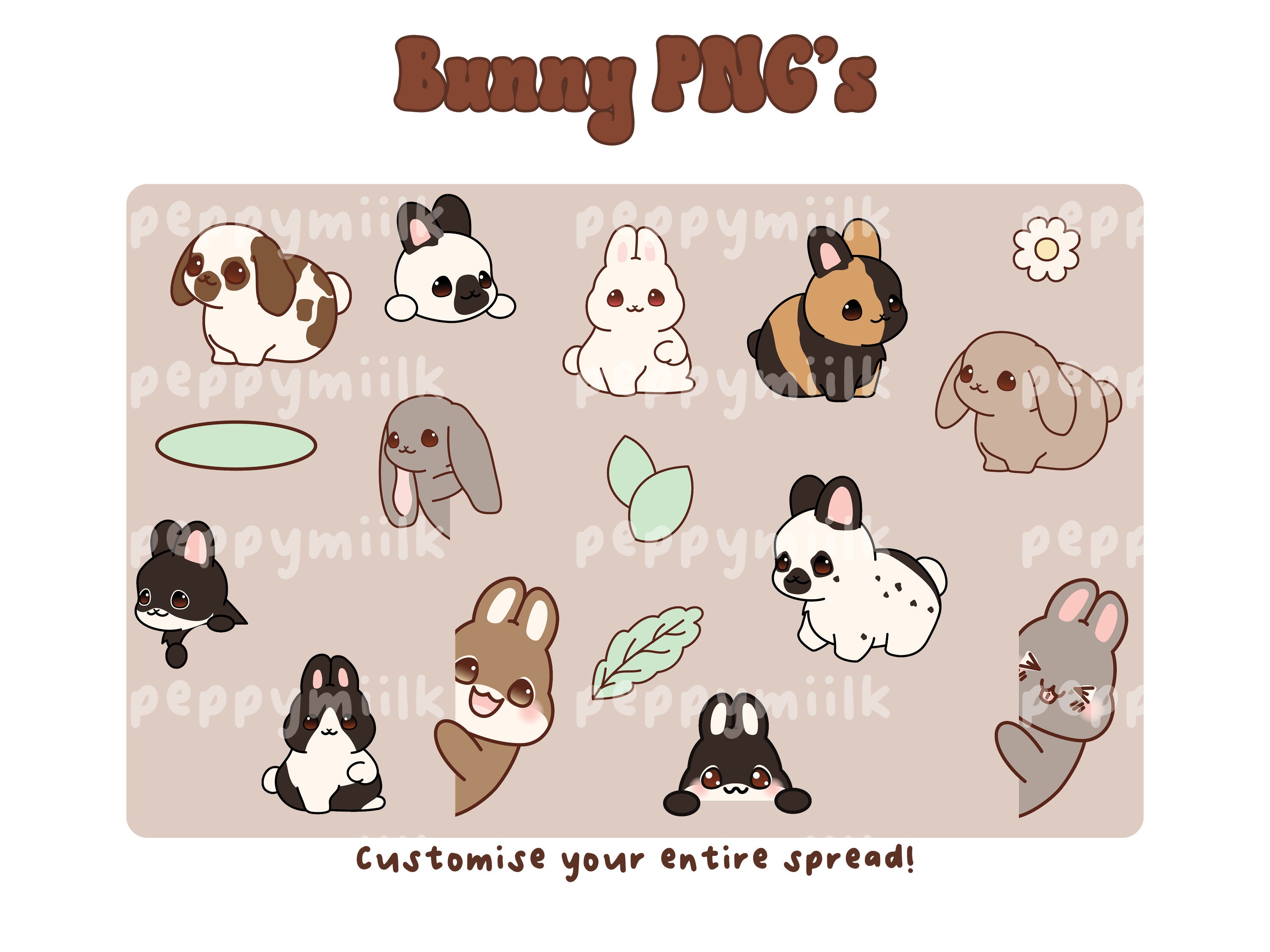 Brown Bunny Stream Overlays Pack, Ultimate Twitch Streaming Bundle ...