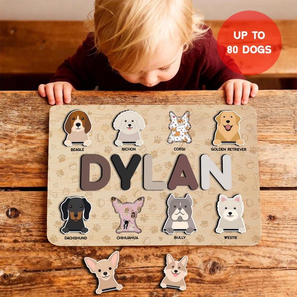 Dog Puzzle With Breed - Etsy