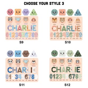 Personalized Baby Name Puzzle, Wooden Name Puzzle With Shapes and ...