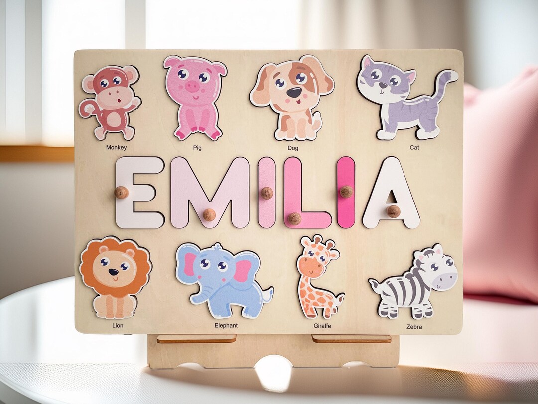 Baby Name Puzzle, Kids Name Puzzle, Animals Name Puzzle, 1 Year Old ...