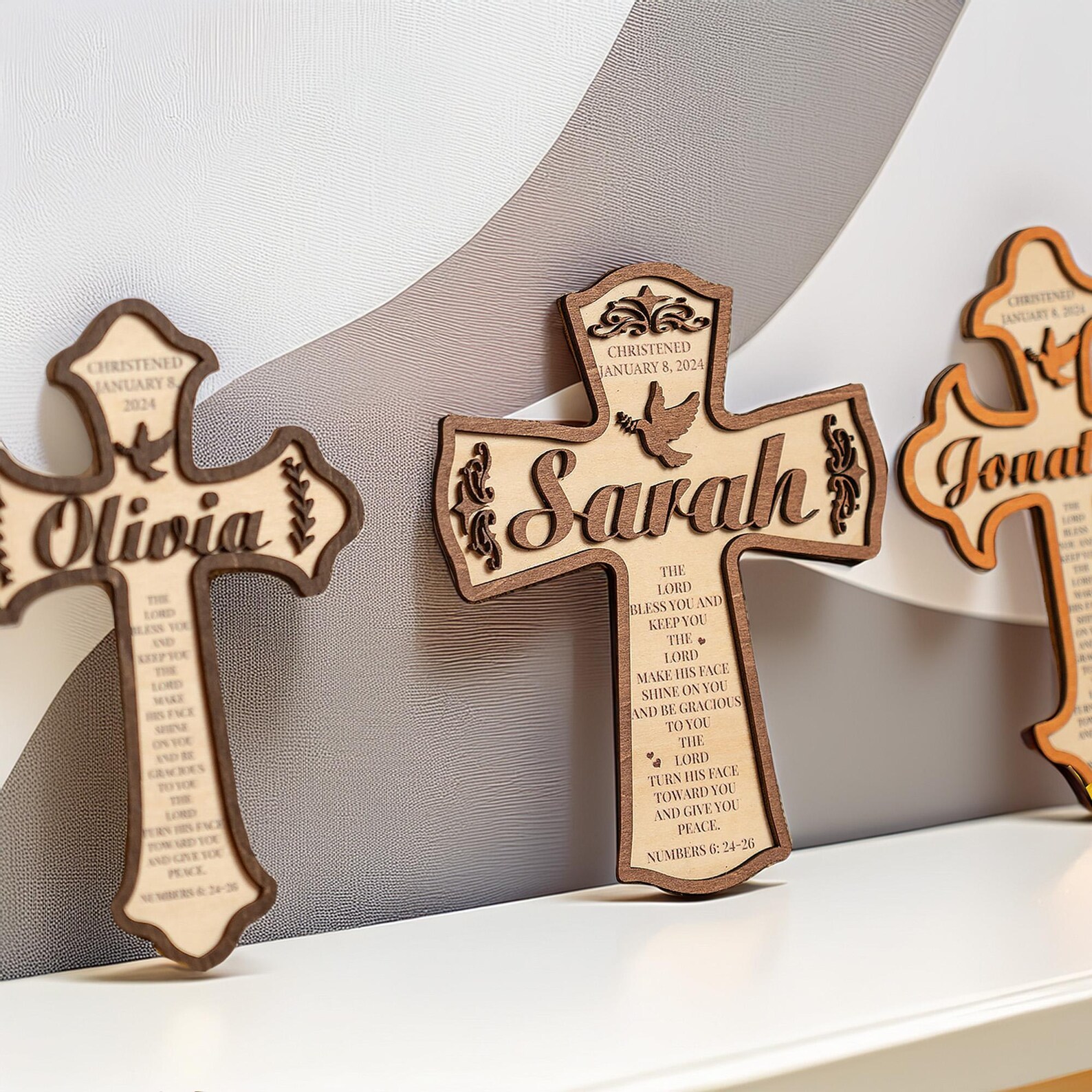 BAPTISM Gift Personalized Cross Prayer Wooden Baptism Cross Dedication ...