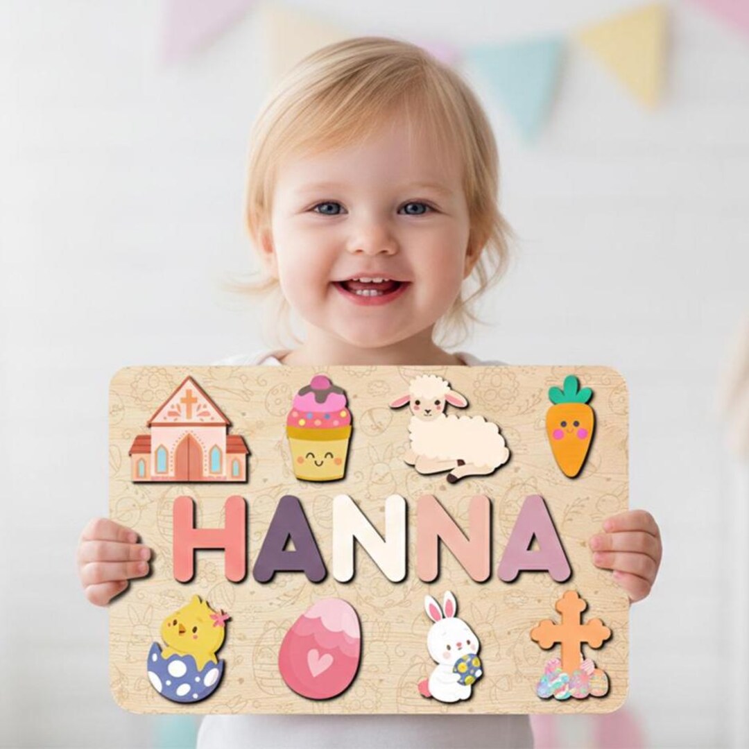 Easter Personalized Name Puzzle, Custom Name Puzzle Easter Eggs, Easter ...