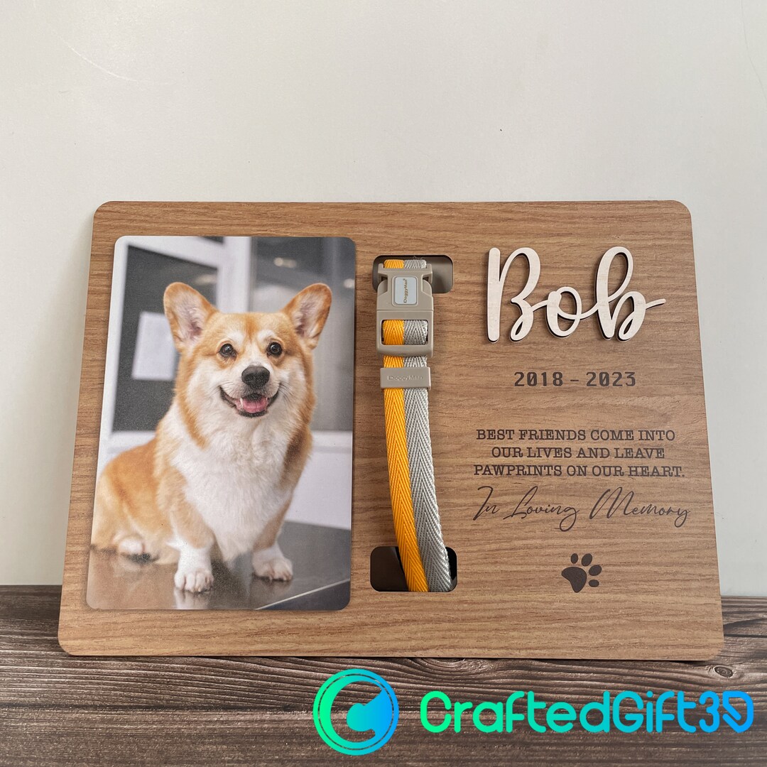 Memorial Pet Collar Frame, Pets Photo Print, Loss of Dog, Cat Loss ...