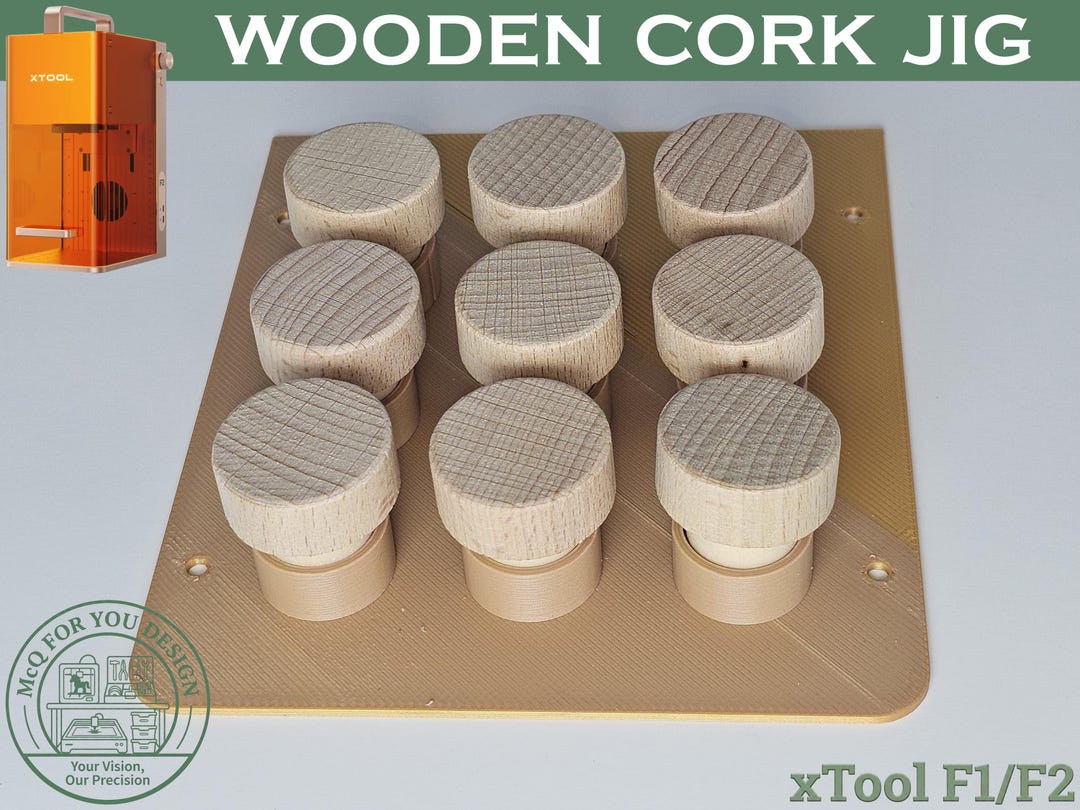 Xtool F1/F2 Laser Jig – 9 Cork Batch Engraving Alignment Fixture ...