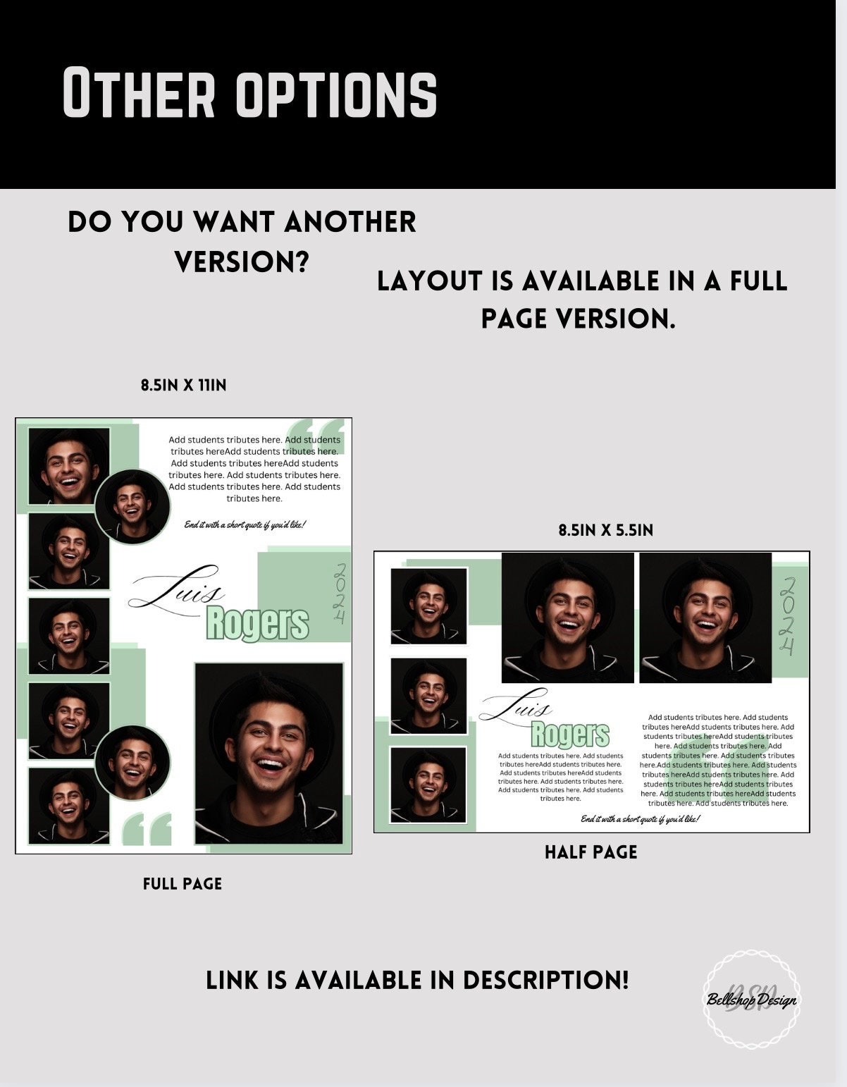 Editable Half-page Yearbook Ad Template 5 Picture Layout - Etsy