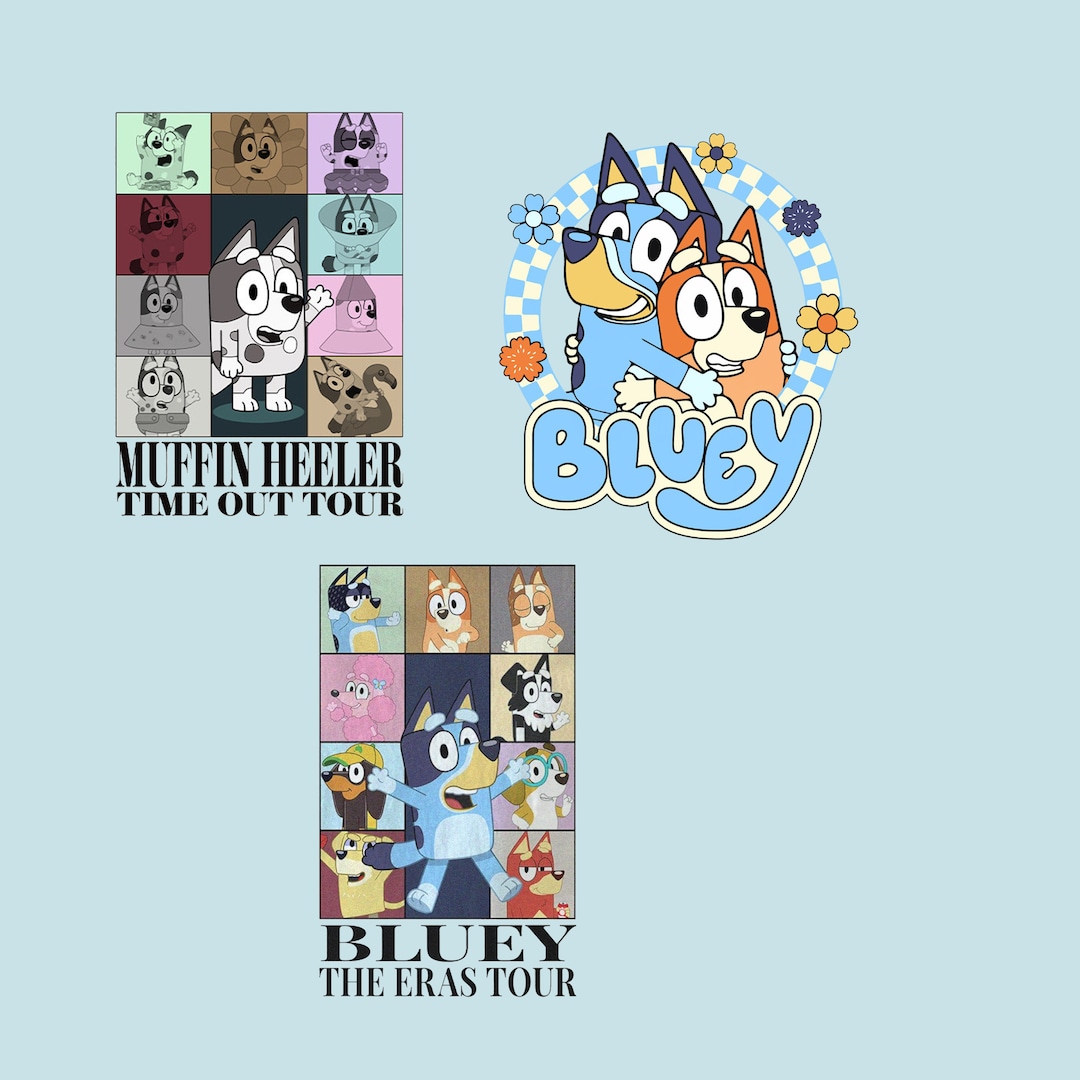 Bluey the Ears Tour Png, Bluey and Bingo PNG, Bluey PNG, Bluey Family ...