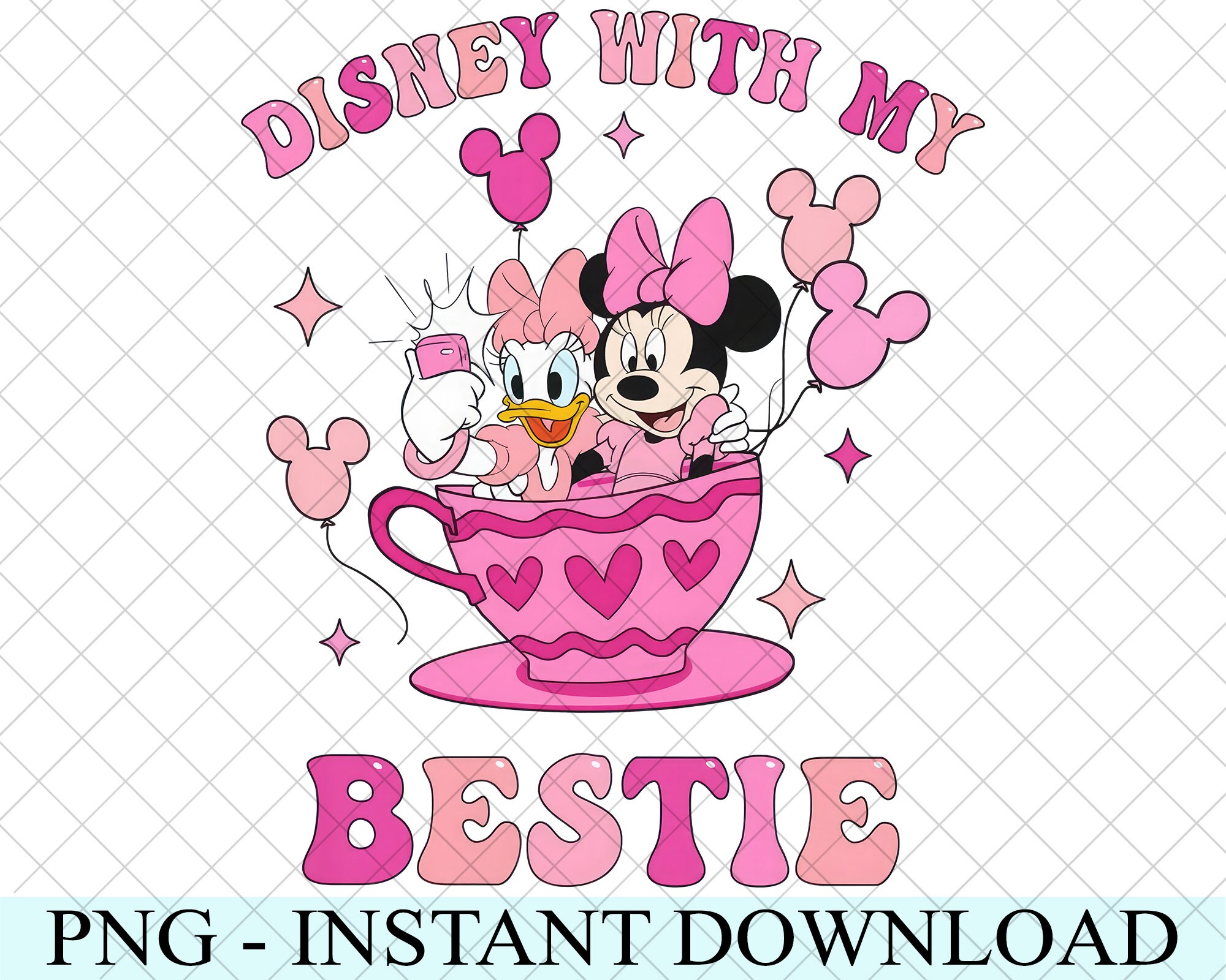 Besties Png, Miss Mouse and Duck Png, Best Friends Png, Vacay Mode ...