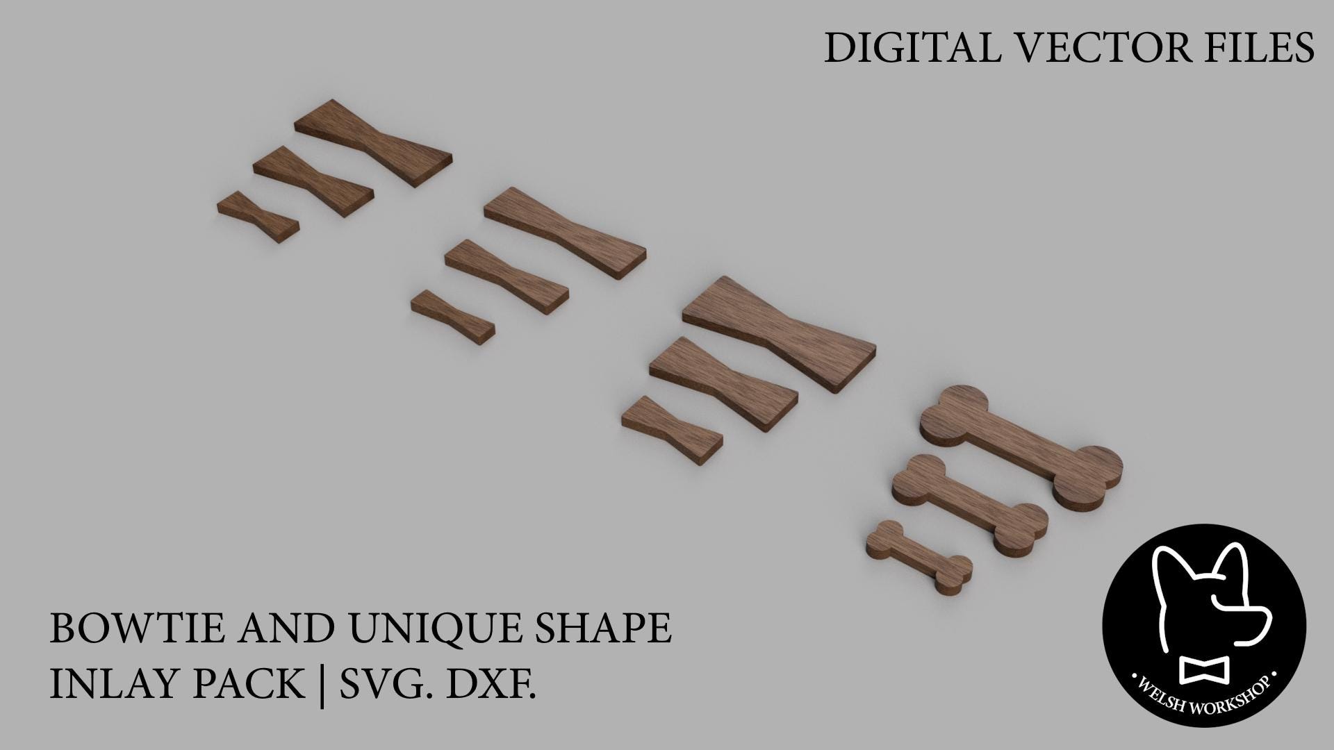 Bow Tie and Unique Shape Inlay Pack for Woodworking | 39 Vector Files ...