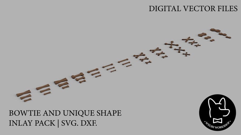 Bow Tie and Unique Shape Inlay Pack for Woodworking | 39 Vector Files ...