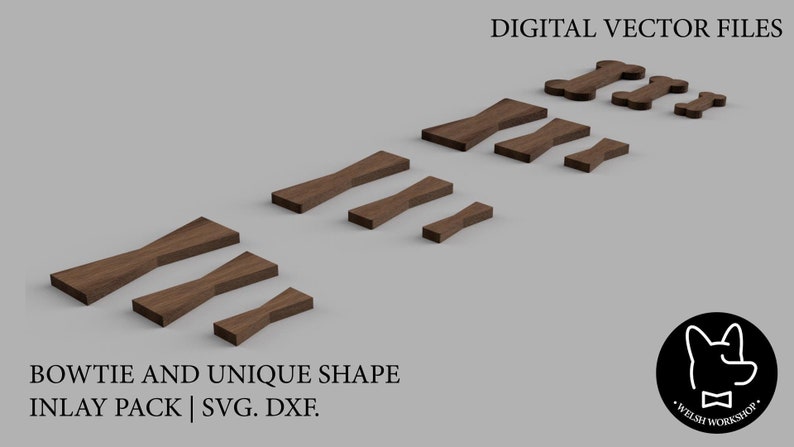 Bow Tie and Unique Shape Inlay Pack for Woodworking | 39 Vector Files ...