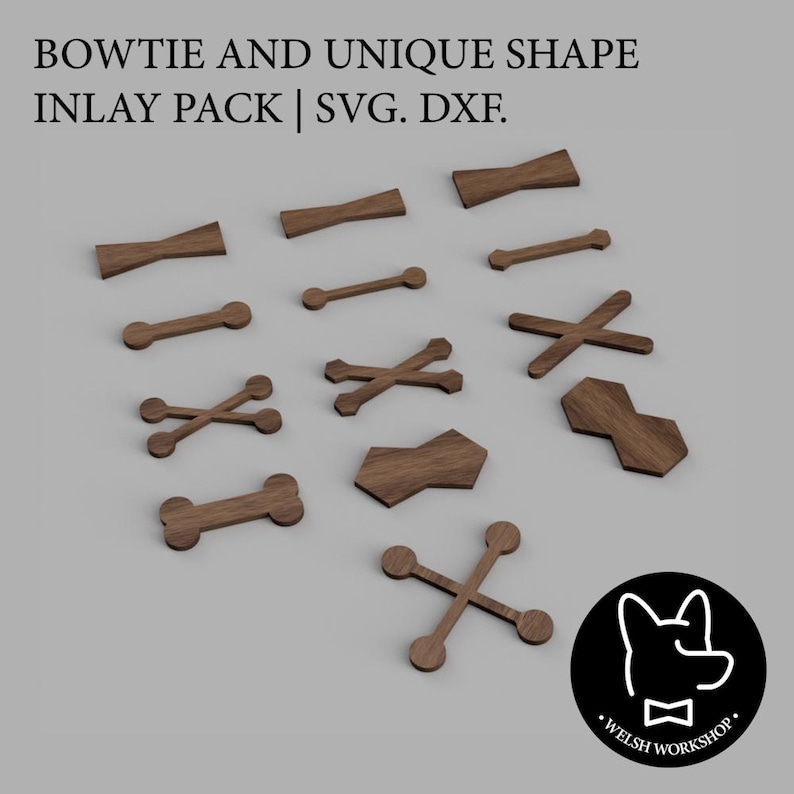 Bow Tie and Unique Shape Inlay Pack for Woodworking | 39 Vector Files ...