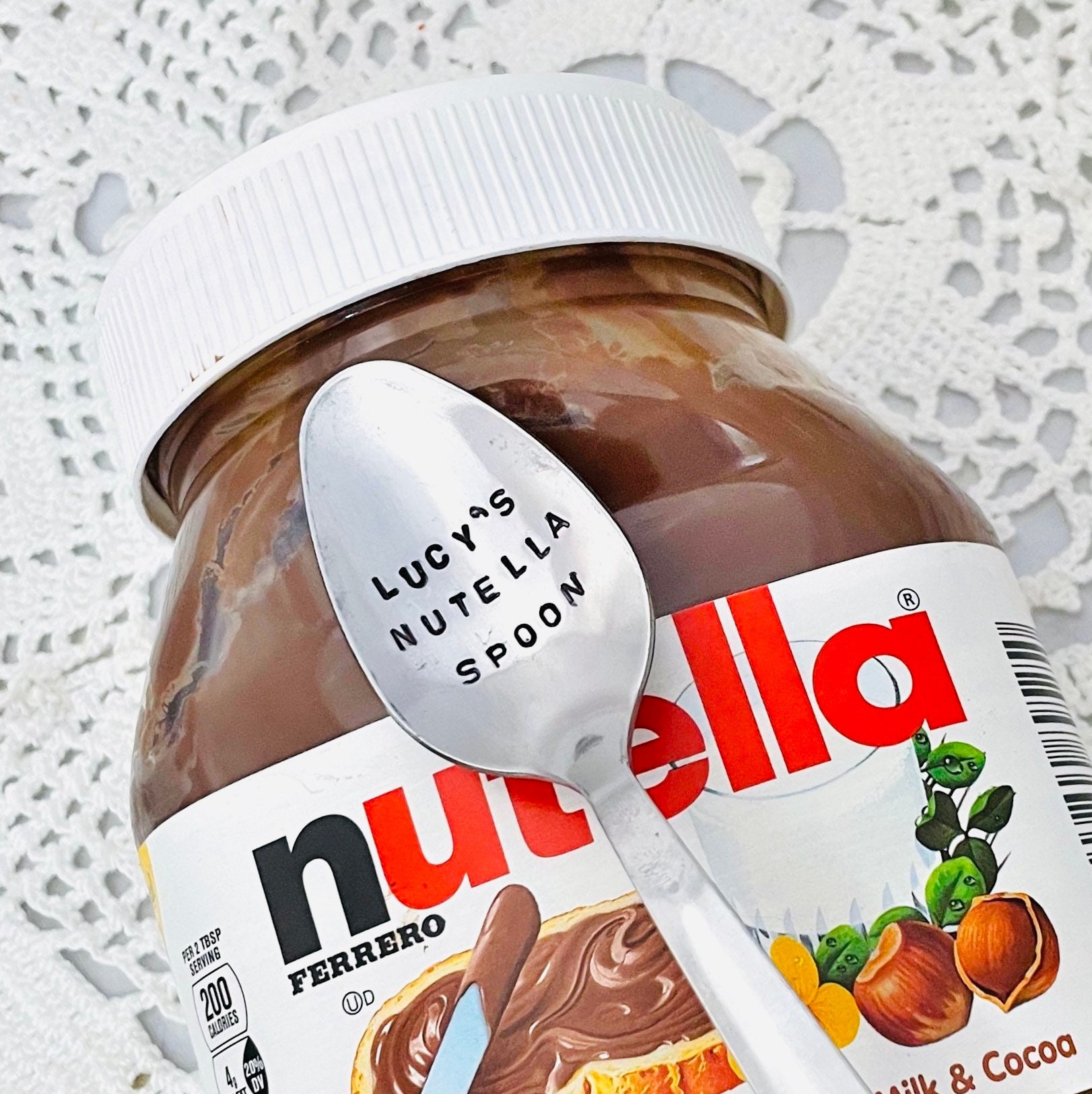 Personalized Nutella Spoon, Hand Stamped Custom Spoon, Nutella Lover Spoon, Personalized Spoon ...