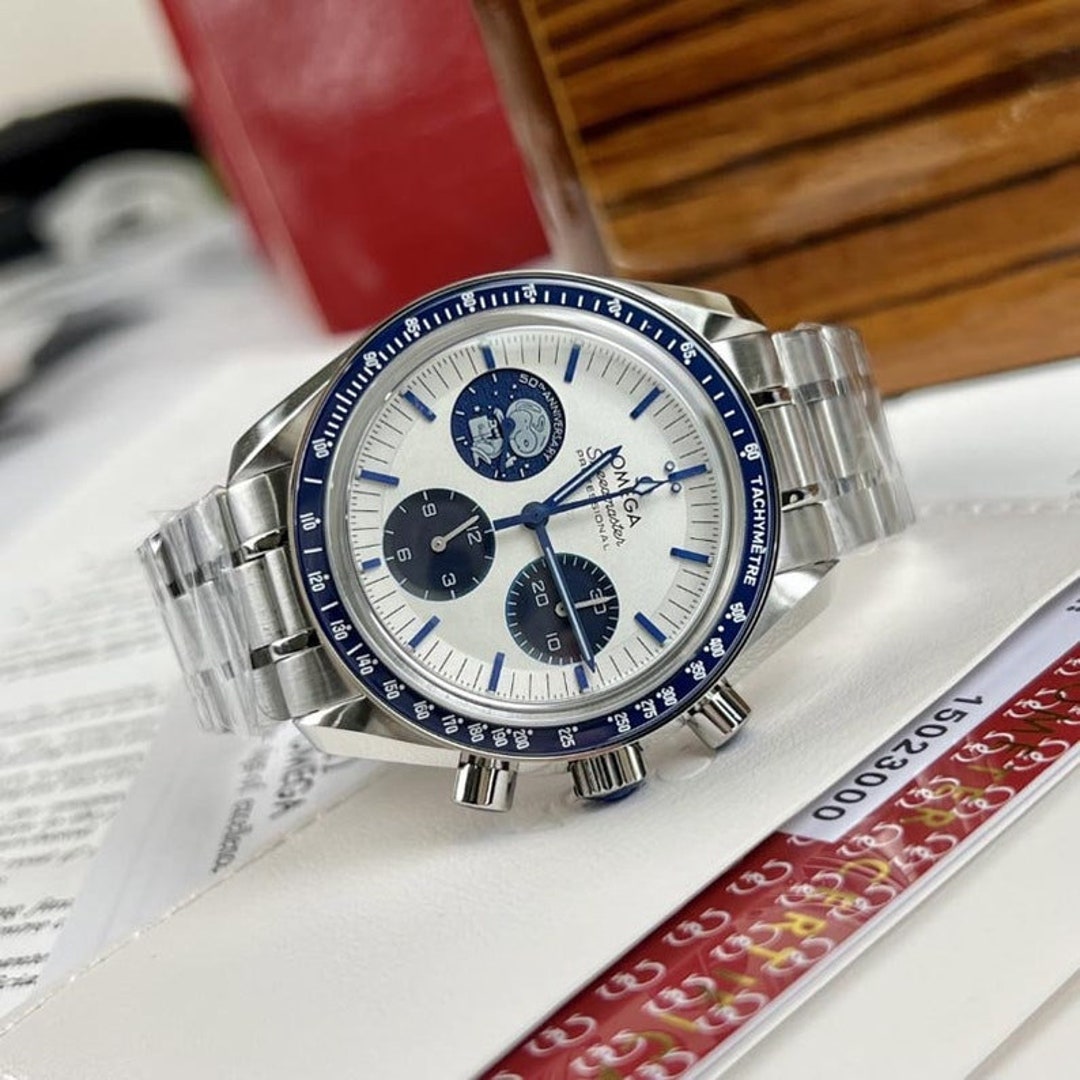 Omega Speedmaster Snoopy Chronograph 42mm White Dial Luxury - Etsy