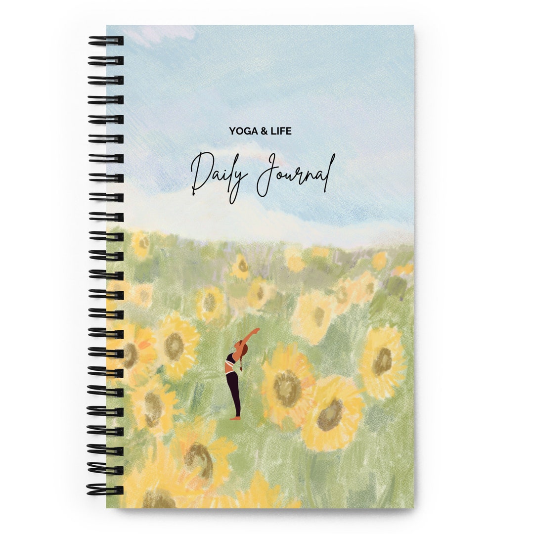 Female Yogi in a Sunflower Field Spiral Notebook, Nature Journal ...