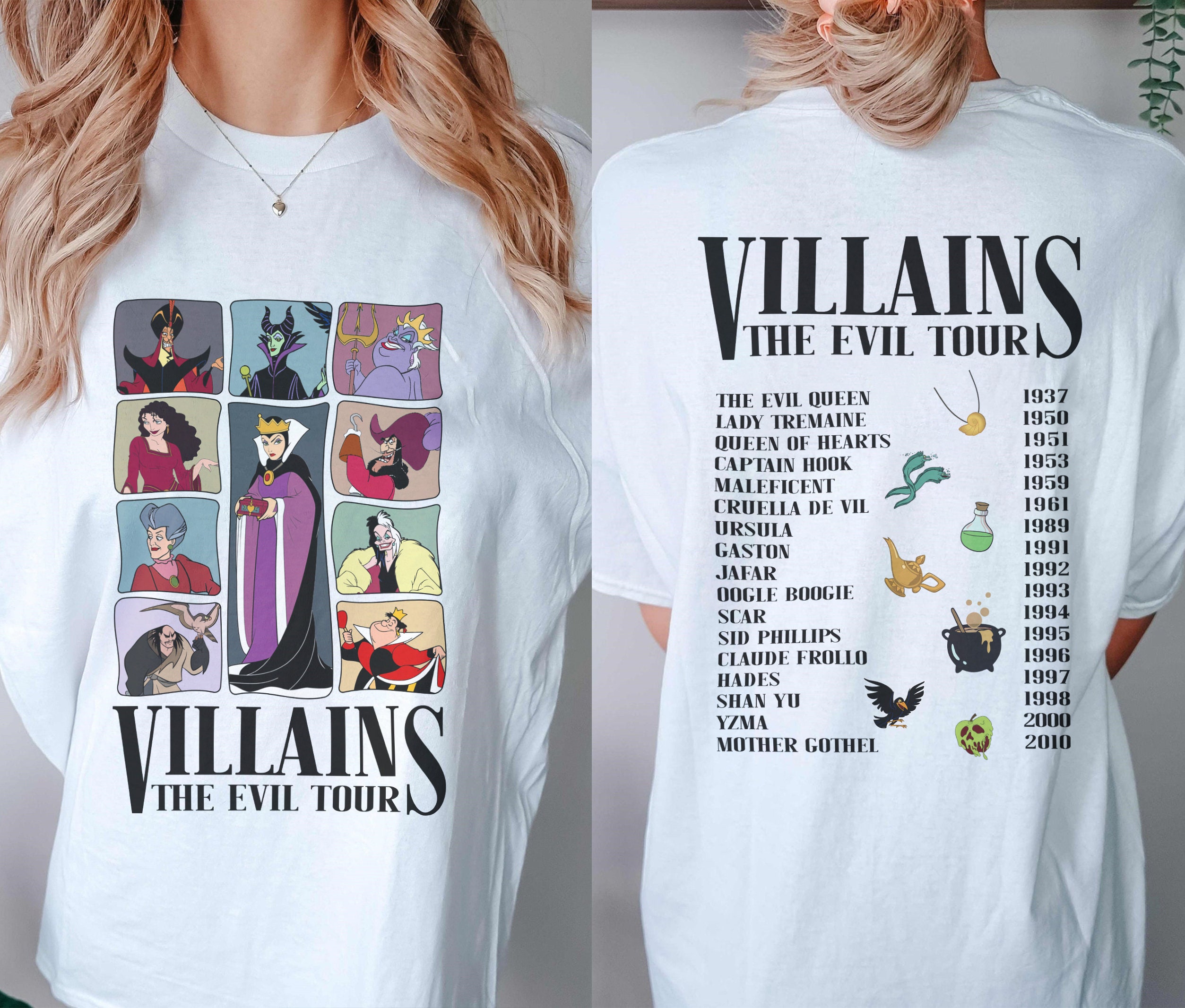 Vintage Disney Villains Evil Tour Double-Sides Shirt sold by Brian King | SKU 46417613 | 35% OFF ...