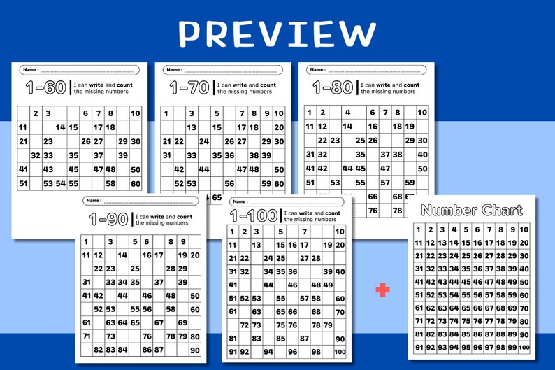 Missing Numbers : Kindergarten Counting 1-100 | Math Game (no Prep) - Etsy