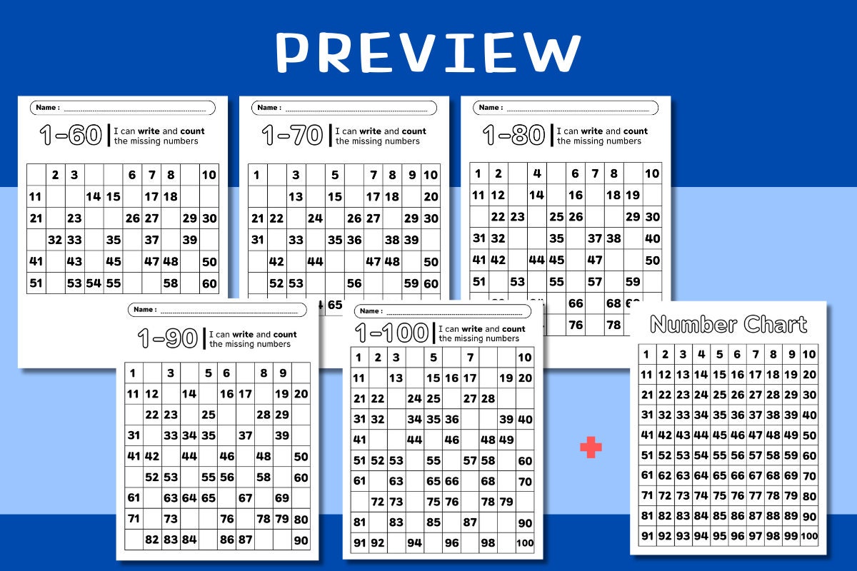 Missing Numbers : Kindergarten Counting 1-100 | Math Game (no Prep) - Etsy