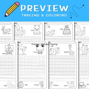26 Alphabet Tracing Uppercase & Lowercase Printable Worksheets ...