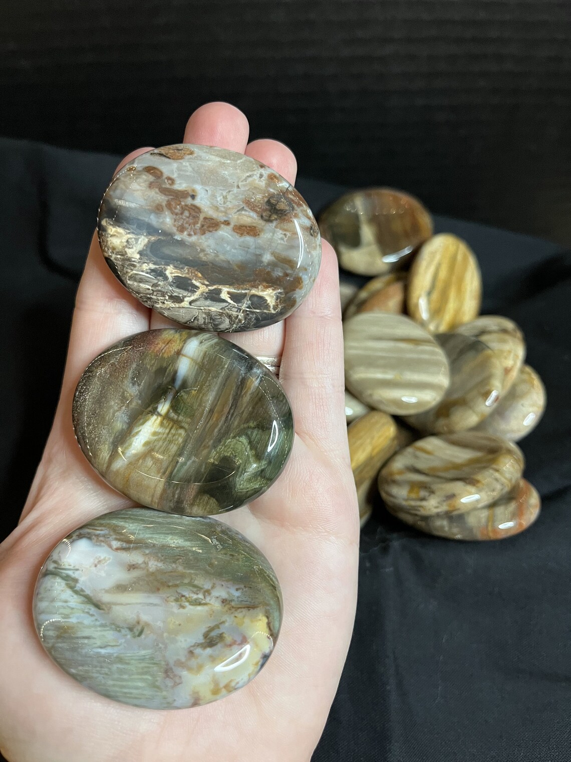 Petrified Wood Worry Stone, Thumb Stone, Natural Worry Stone, Metaphysical - Etsy