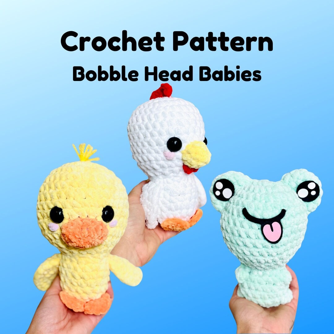 Bobble Head Babies Pattern Pack - Chicken, Duck, and Frog - 3-in-1 - Etsy