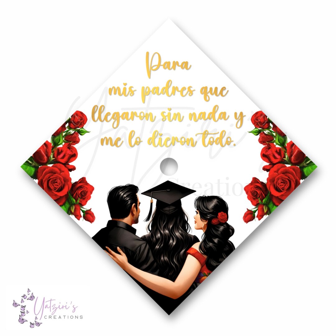 Floral Mexican Family Printed Graduation Cap Topper Mexico Graduation ...