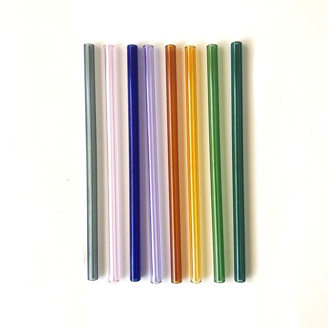 Handmade Colored Glass Straws | Choose Your Color | Reusable Straws ...