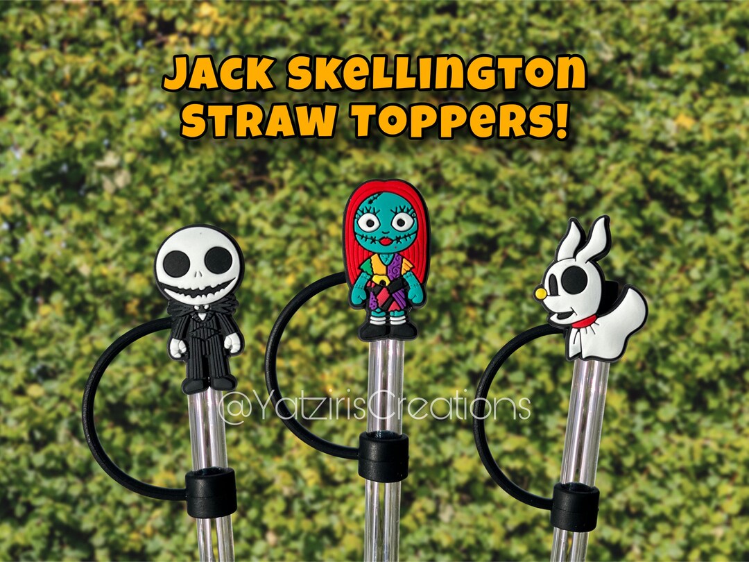 Jack Skellington Straw Toppers Spooky Stanley Straw Covers Straw ...
