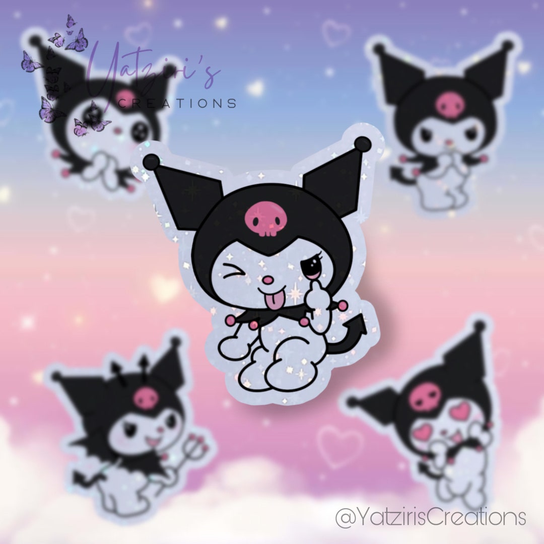 Kuromi Holographic Sparkly Stickers Waterproof Stickers Sanrio Inspired ...