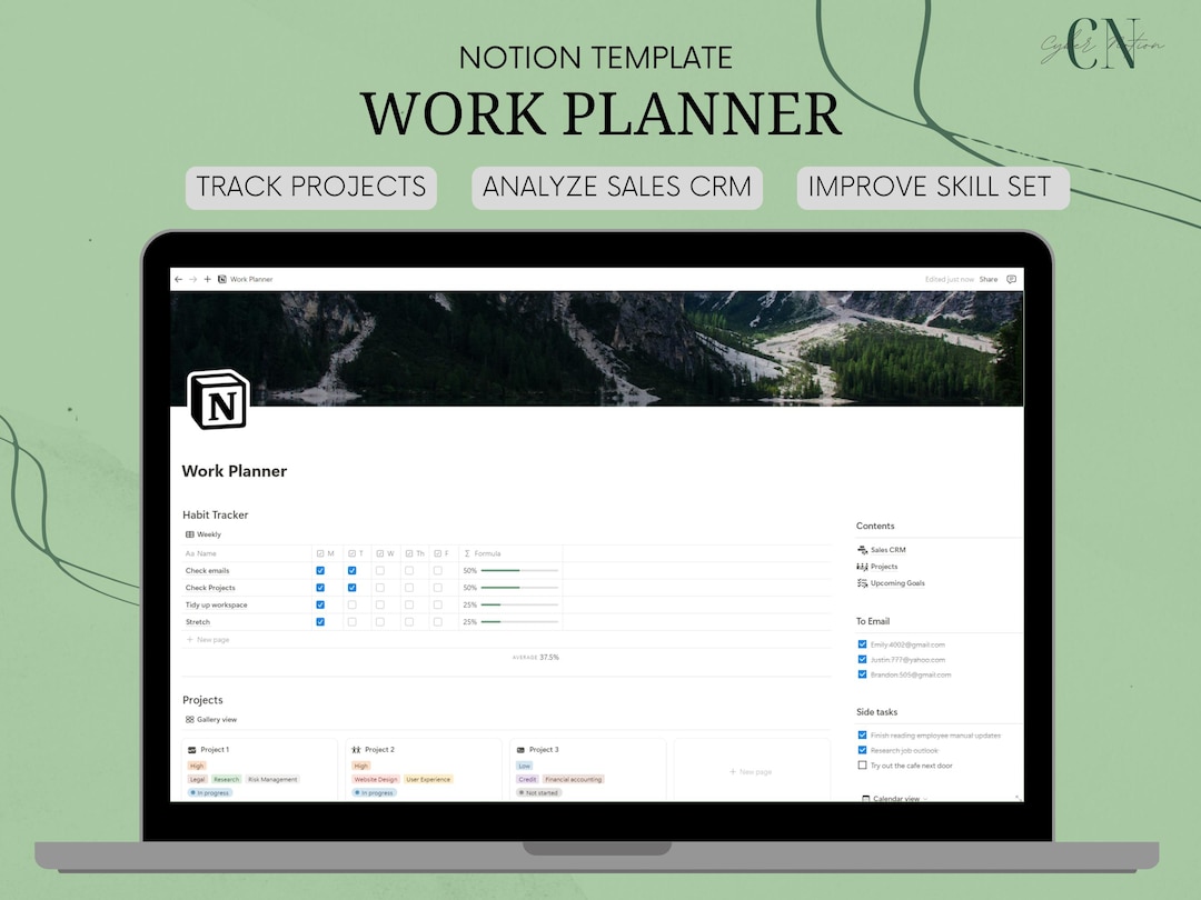 Notion Template for Work - Etsy