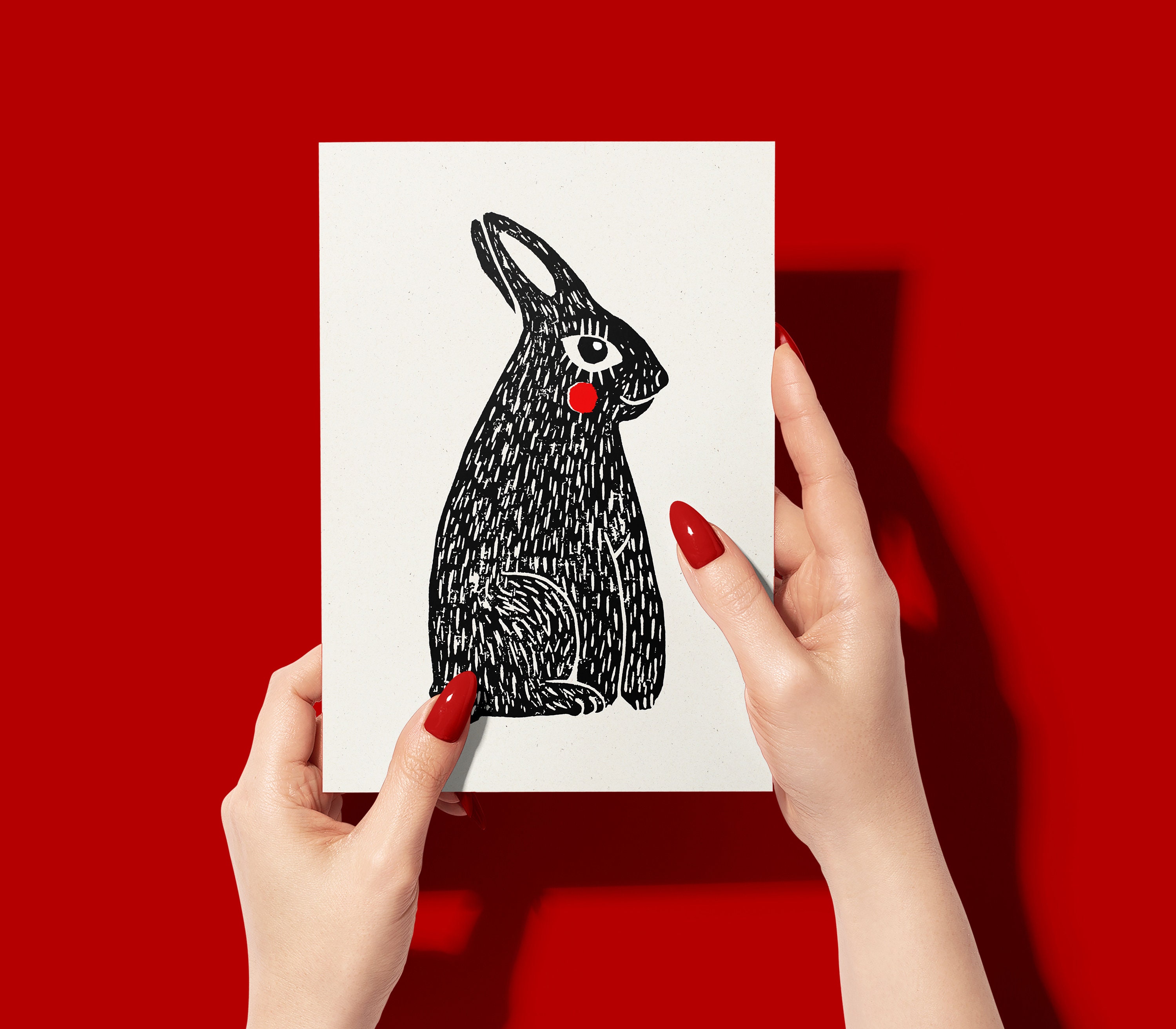 Linocut Postcards Printable Animal Cards Downloadable - Etsy