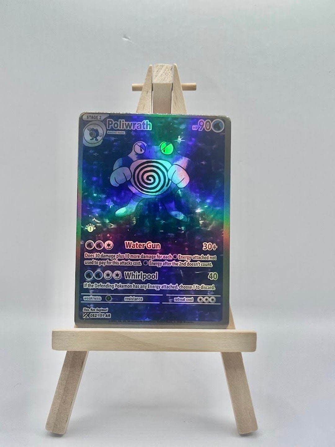 151 Pokeartica AI Artwork Custom Card Poliwrath HOLO 062/151 - Etsy