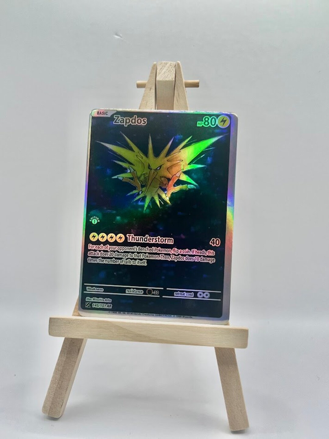 151 Pokeartica AI Artwork Custom Card Zapdos HOLO 145/151 - Etsy