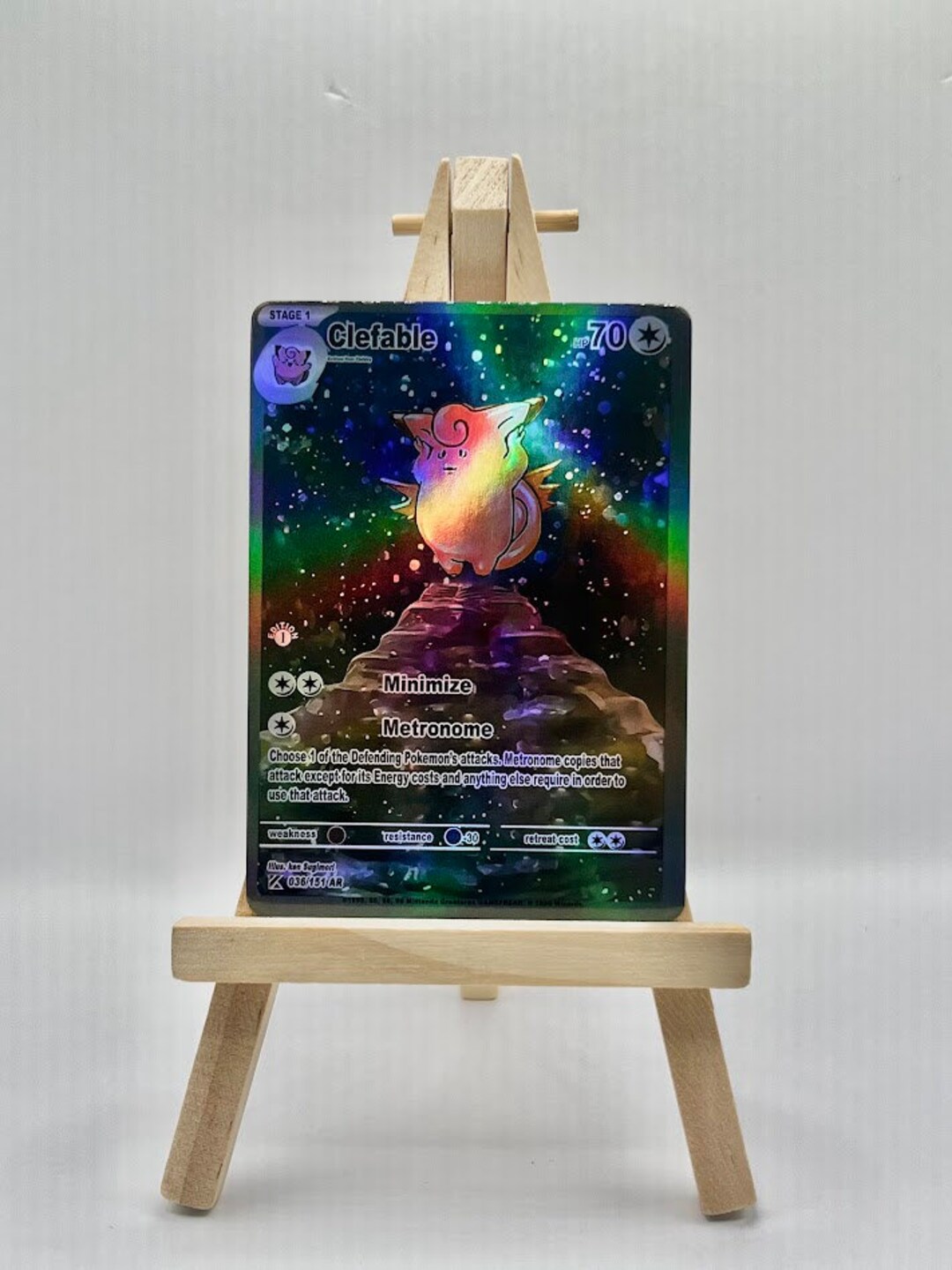 151 Pokeartica AI Artwork Custom Card Clefable HOLO 036/151 - Etsy