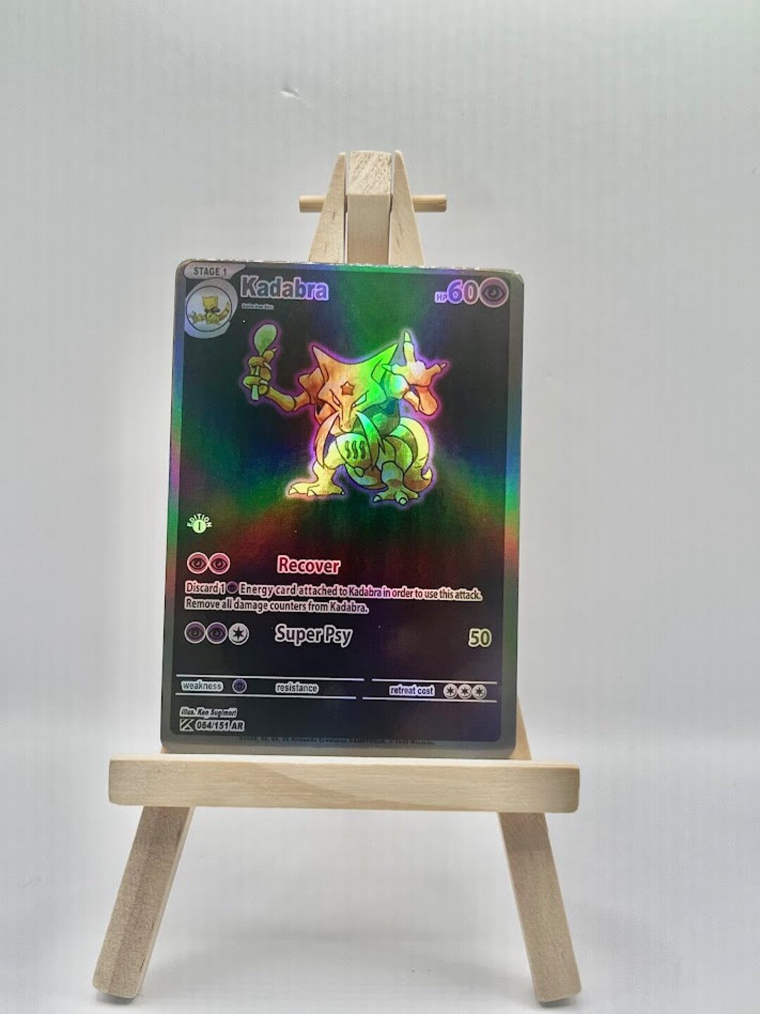 151 Pokeartica AI Artwork Custom Card Kadabra HOLO 064/151 - Etsy