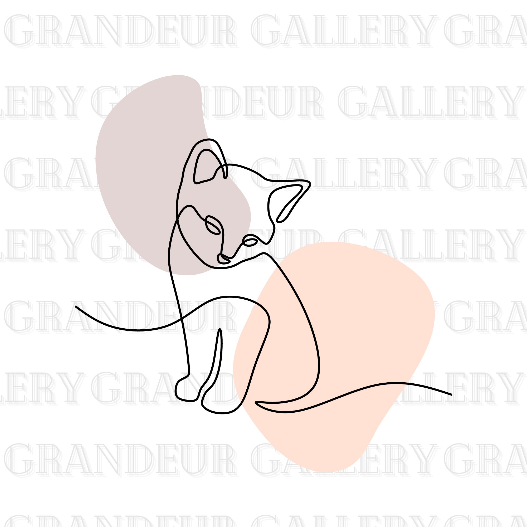 Kitten Digital Art | Cute Kitten SVG | Cat SVG | Kitten Line Drawing ...