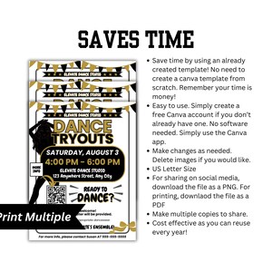 DANCE TRYOUTS, Ballet Auditions, Fully Editable Template, Flyer, Dance ...