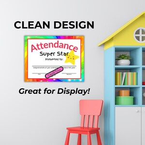 Attendance Certificate - Super Star Attendance - Printable PDF | School ...