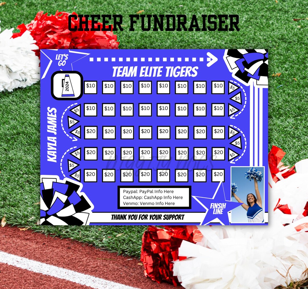 CHEER FUNDRAISER BOARD, Fully Editable Cheer Fundraising Game, Cheer ...