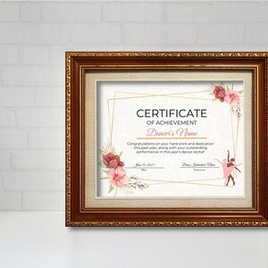 DANCE AWARD EDITABLE Certificates Bundle End of Year - Etsy