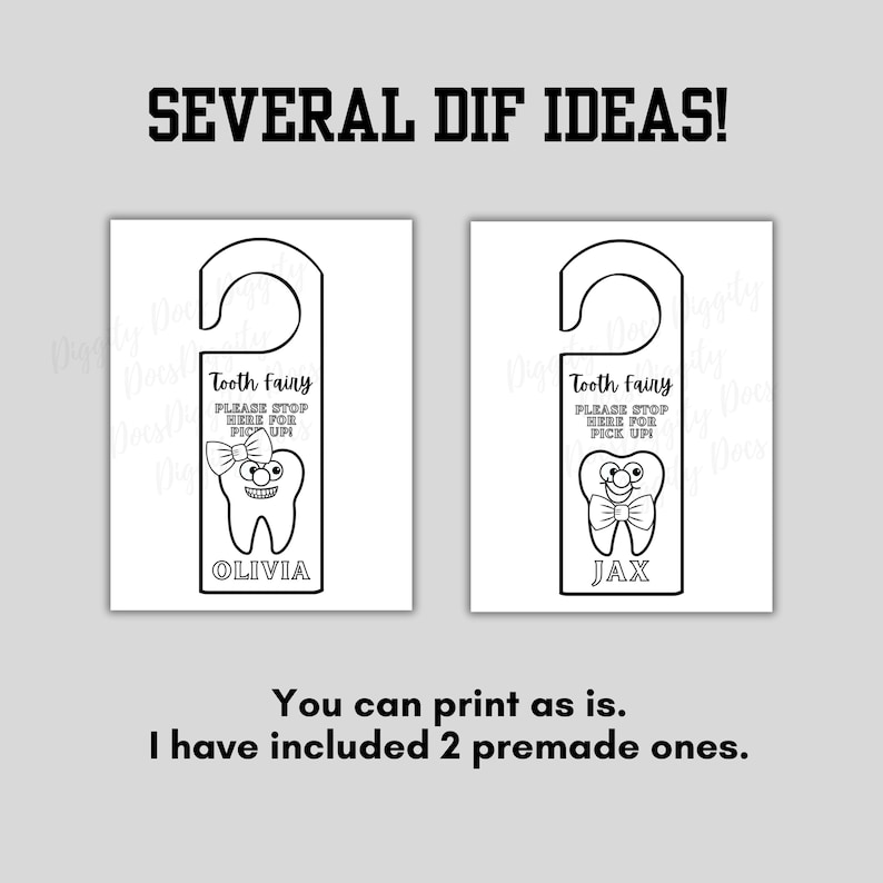 Magical Tooth Fairy Door Hanger, Custom Tooth Fairy Printable Keepsake ...