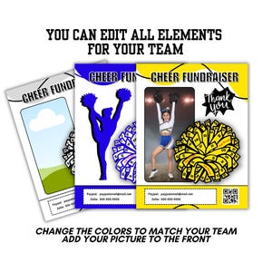 Editable Cheer Fundraiser Templates - Pom Pom Donation for Cheer Teams ...