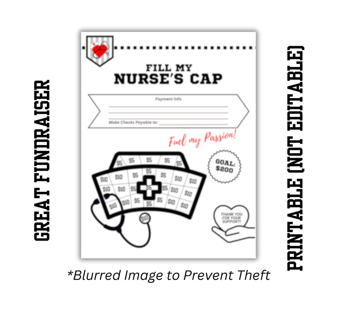 High School Fundraiser: Fill My Nurse Cap | Printable 8.5x11 Digital ...