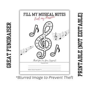 Fill My MUSIC NOTES: BAND High School Fundraiser | Printable 8.5x11 ...