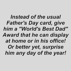 FATHER'S DAY AWARD Certificate | Celebrate Dad's Superpowers With a ...