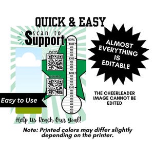 CHEER Fundraiser, Meter Fundraiser, Editable CHEER Fundraiser Game ...