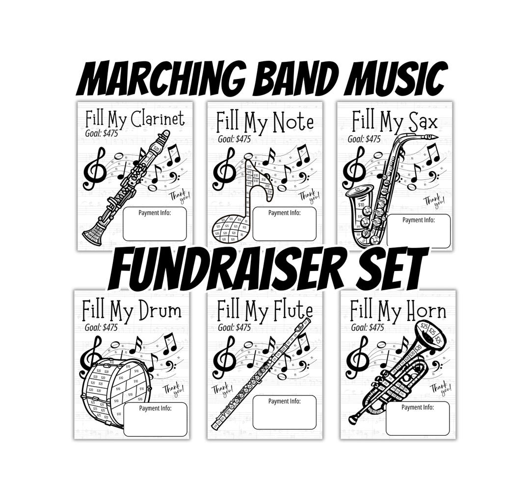 Marching Band Fundraiser Set Printable, Digital Download PDF & PNG ...