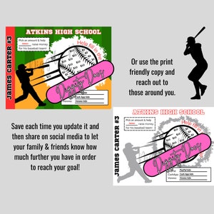 BASEBALL Fill in Fundraiser EDITABLE | Baseball Fundraising Sheet | AAU ...