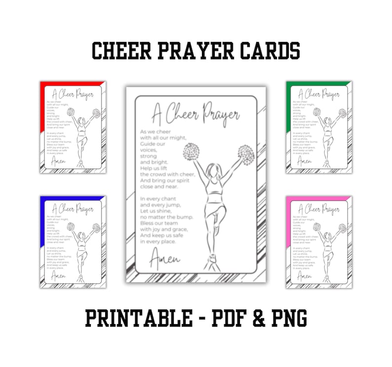 Cheer Prayer Cards Gift Tags: Support With Inspirational Quotes ...