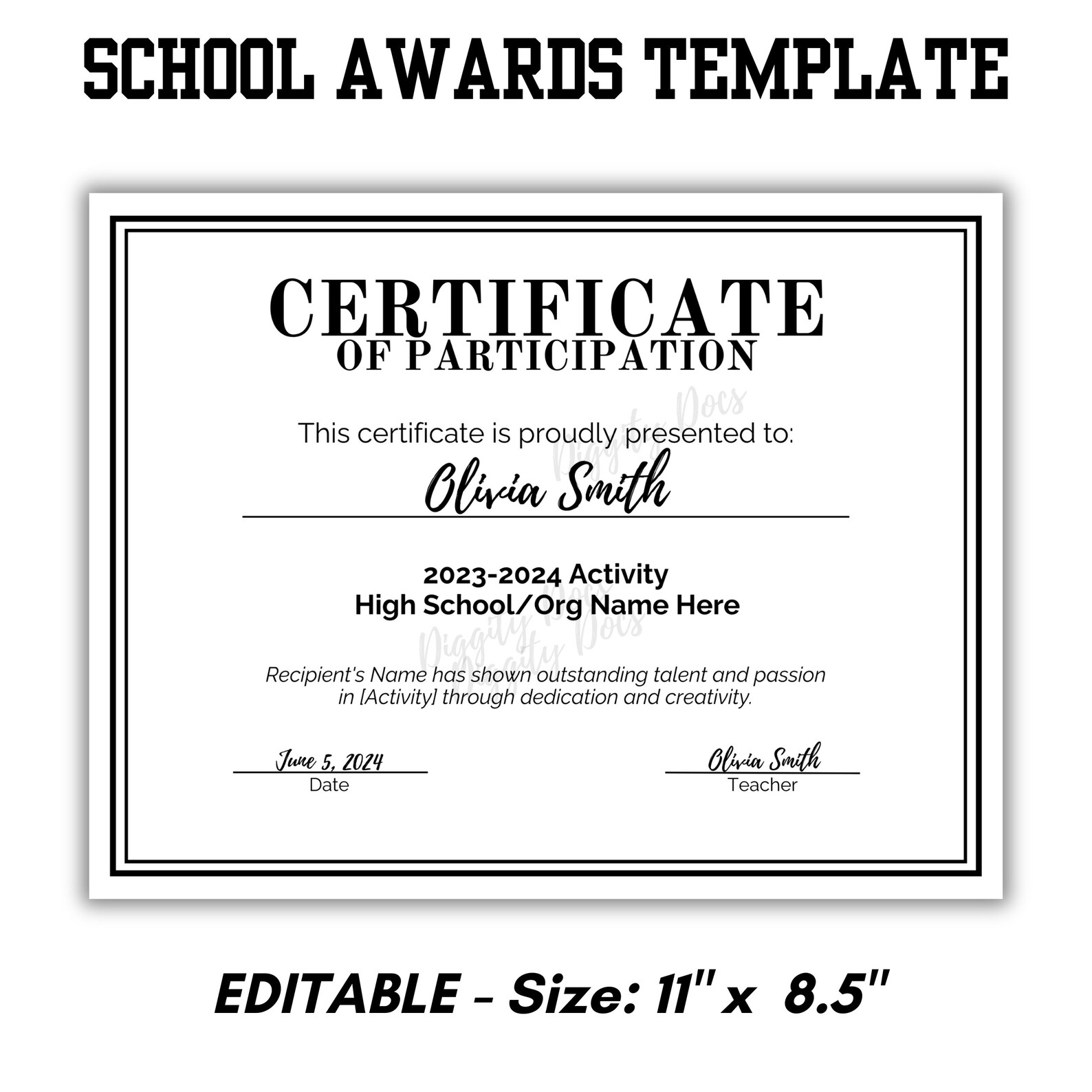Participation Award Certificate | Editable | Customize & Celebrate ...