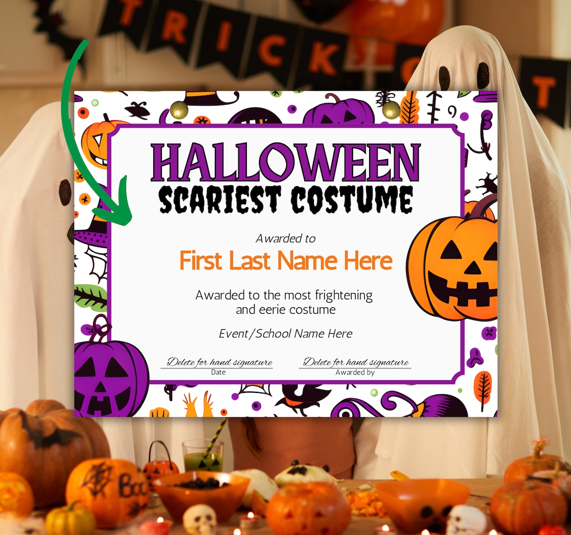 Halloween Costume Award Certificates - Large Lot, Costume, Home ...